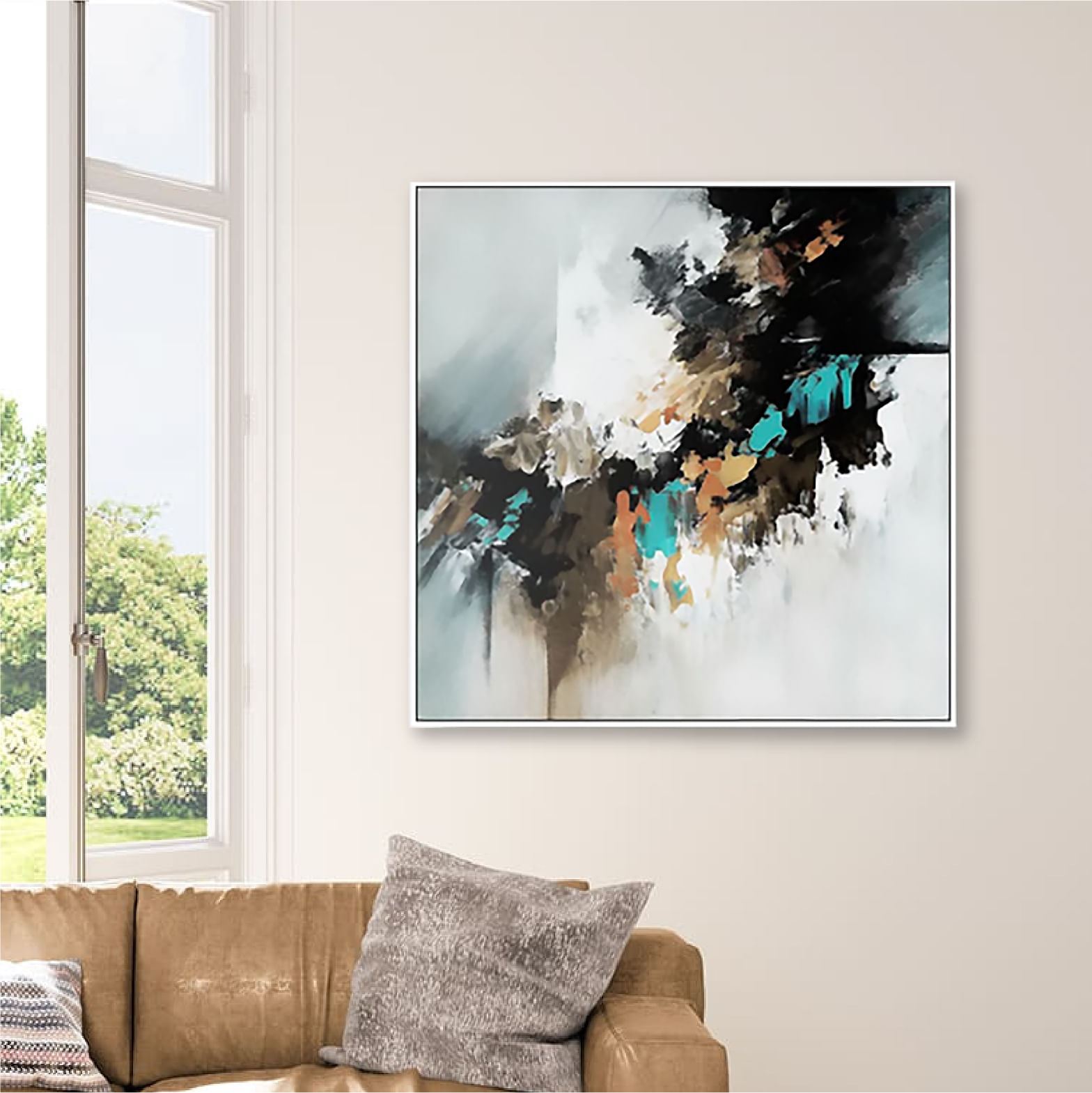 Cuadro Dust Negro 90*90*3cm Mdf - Tugó Colombia