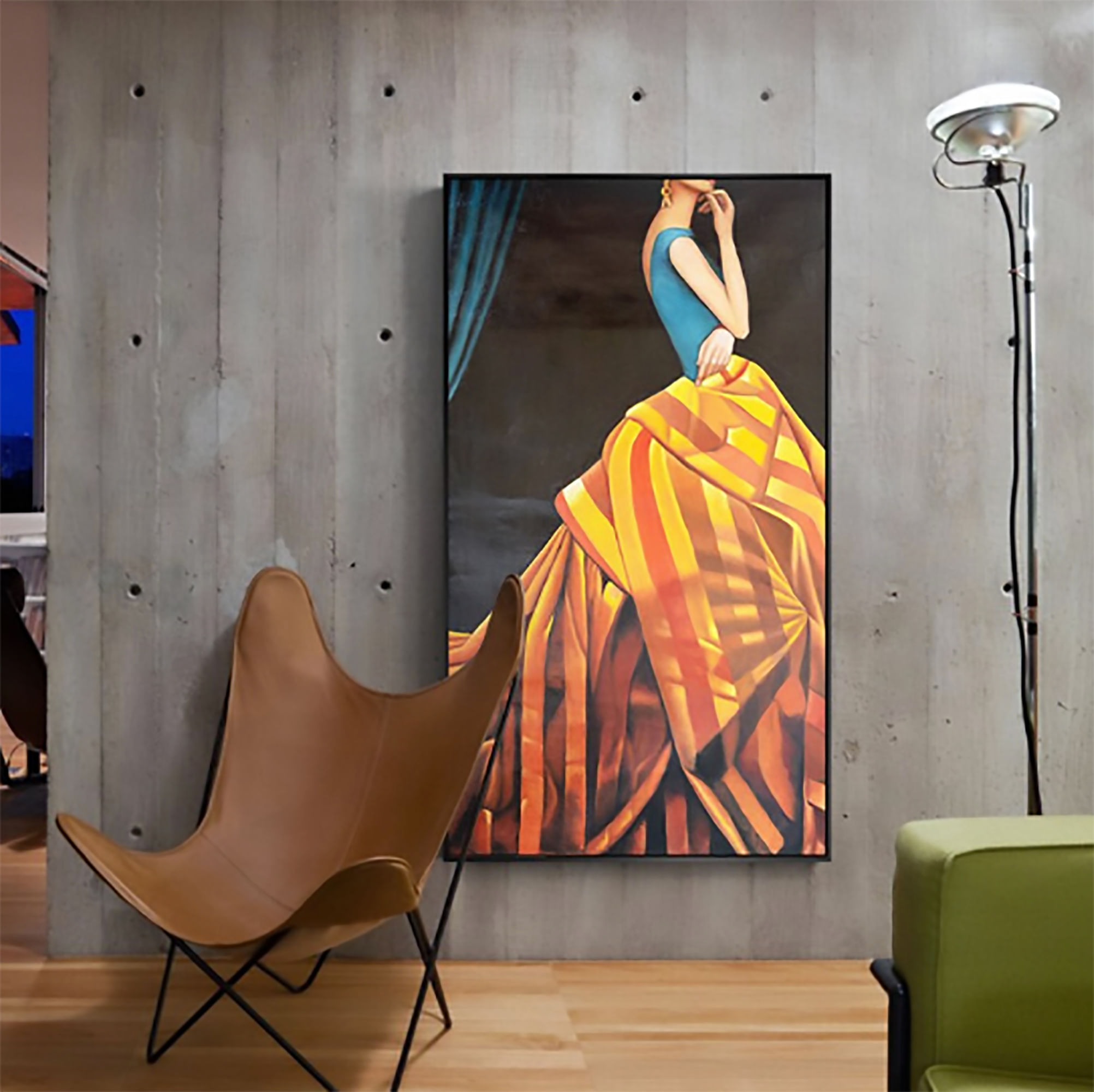 Cuadro Lineas Naranja 120*80*3cm Mdf - Tugó Colombia