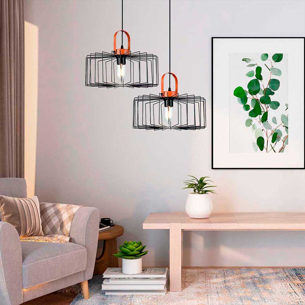 Lámpara De Techo Robin 140*350 Metal Negro - Tugó Colombia