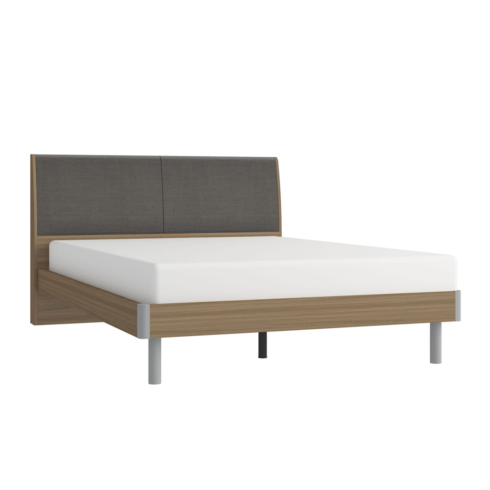 Cama Extra Doble Matthew Melamina Nogal Gris - Tugó Colombia