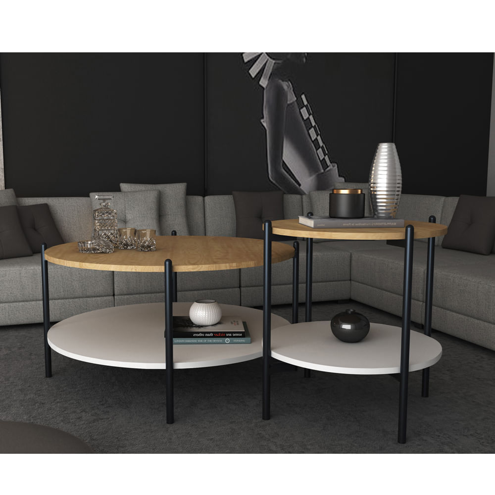 Mesa De Centro Abril Natural/Blanco - Tugó Colombia