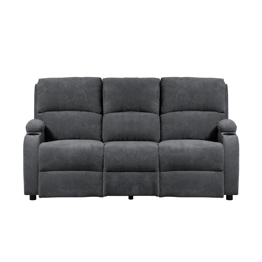 Sofá Nest 3 Puestos Reclinable Manual Portavaso Humo - Tugó Colombia