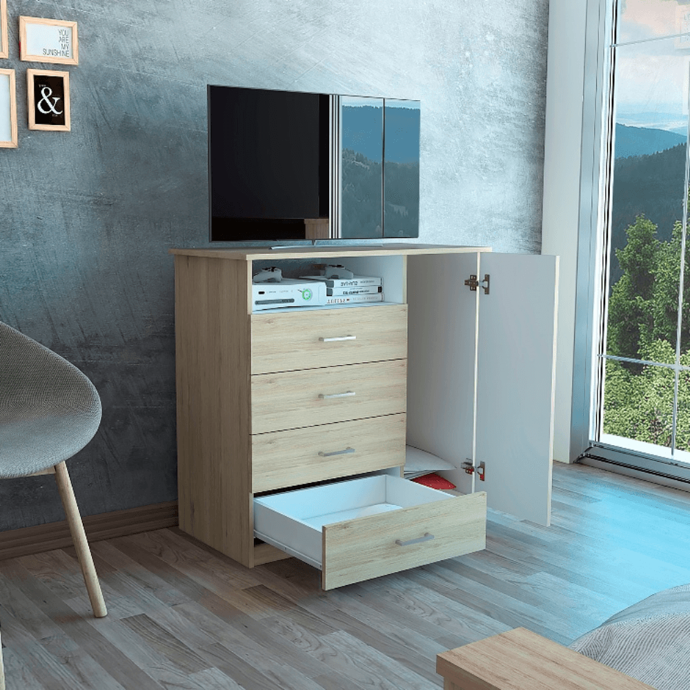 Comoda Rovere 4 Cajones Mdp Blanco - Tugó Colombia