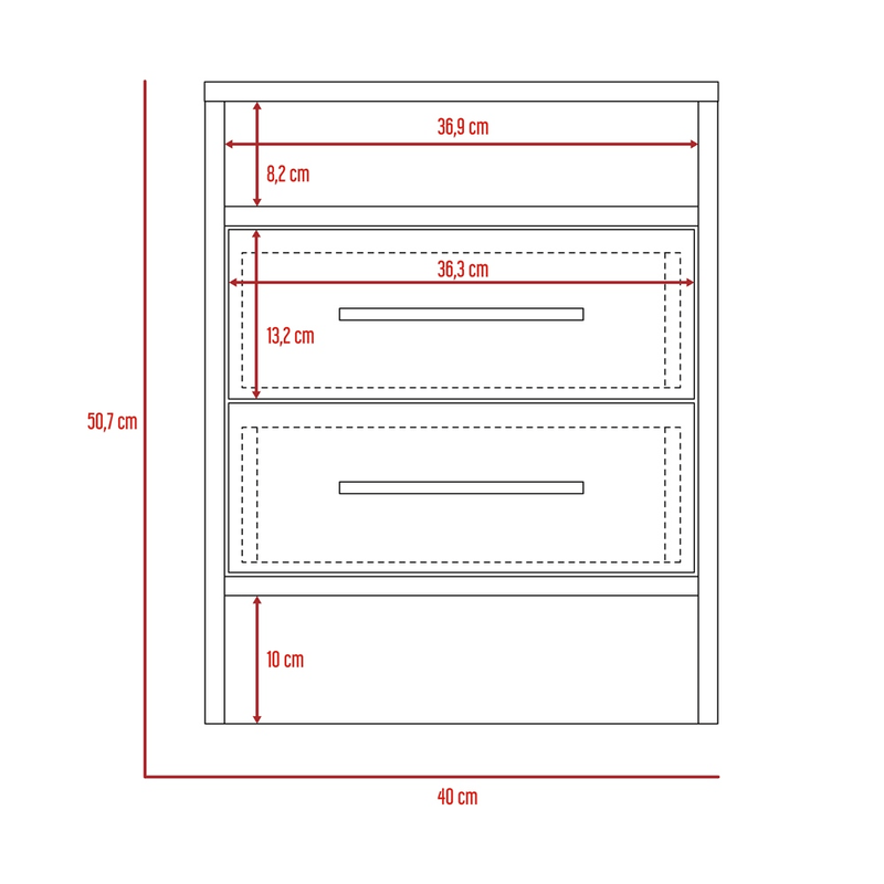 Mesa De Noche Eter Mdp Rovere/Blanco - Tugó Colombia