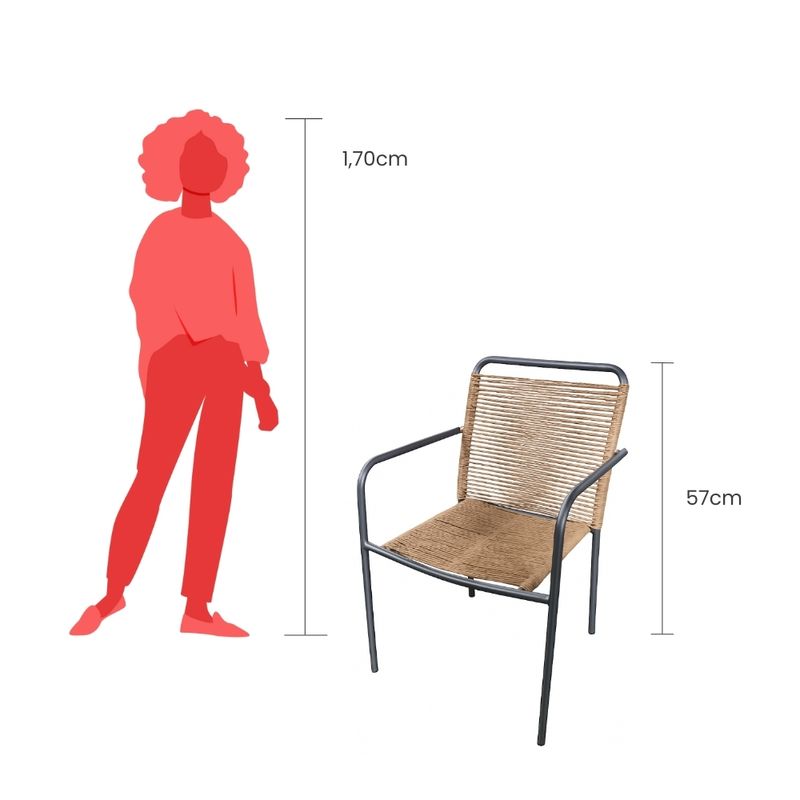 Silla Auxiliar Rowan Metal Negro Natural - Tugó Colombia